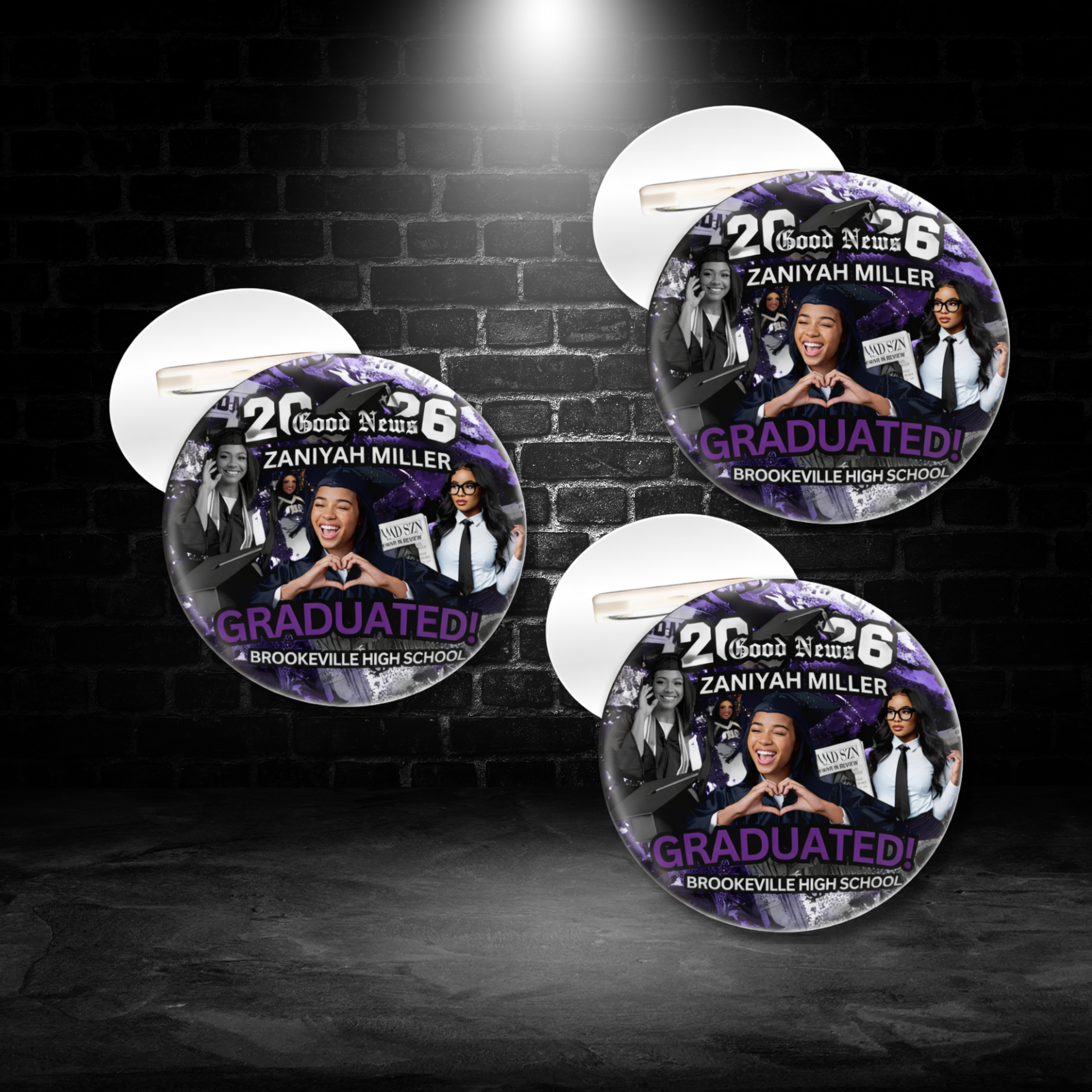 Custom Graduation Button | Personalized Senior Photo Pin – Class of ...